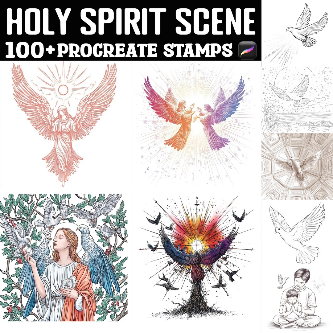 100 Holy Spirit Procreate Stamps Procreate Brushes Instant Digital