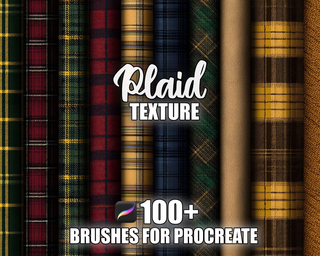 Plaid Texture Procreate Brushes: Seamless Tartan Patterns (digital ...