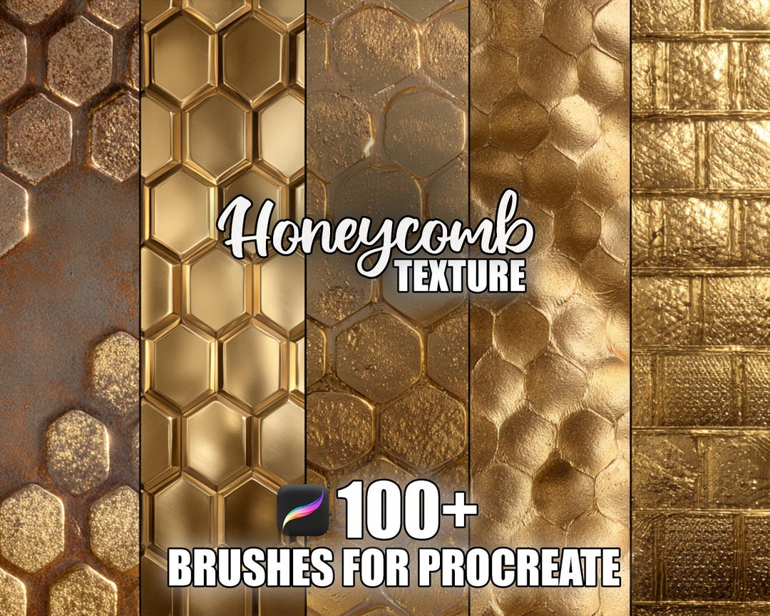 Honeycomb Texture Procreate Brushes: 100+ Seamless Patterns (instant ...