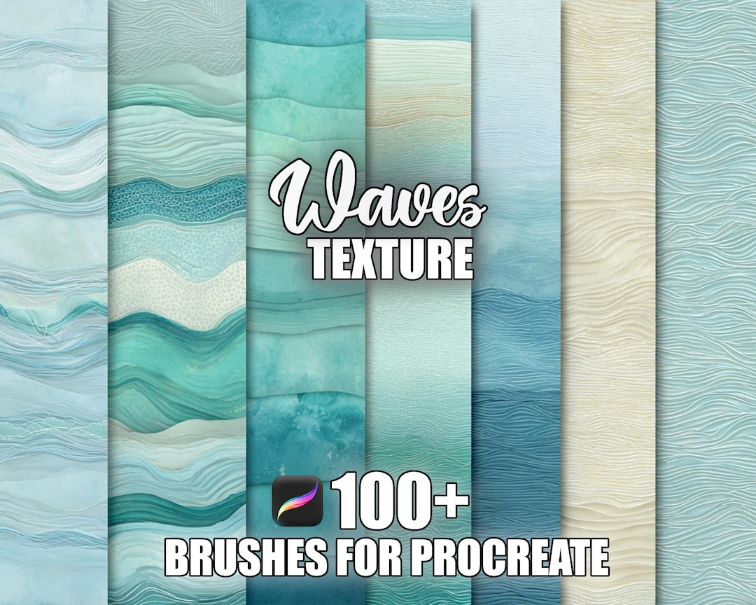 100+ Waves Texture Procreate Pattern Brushes | Seamless Textures ...