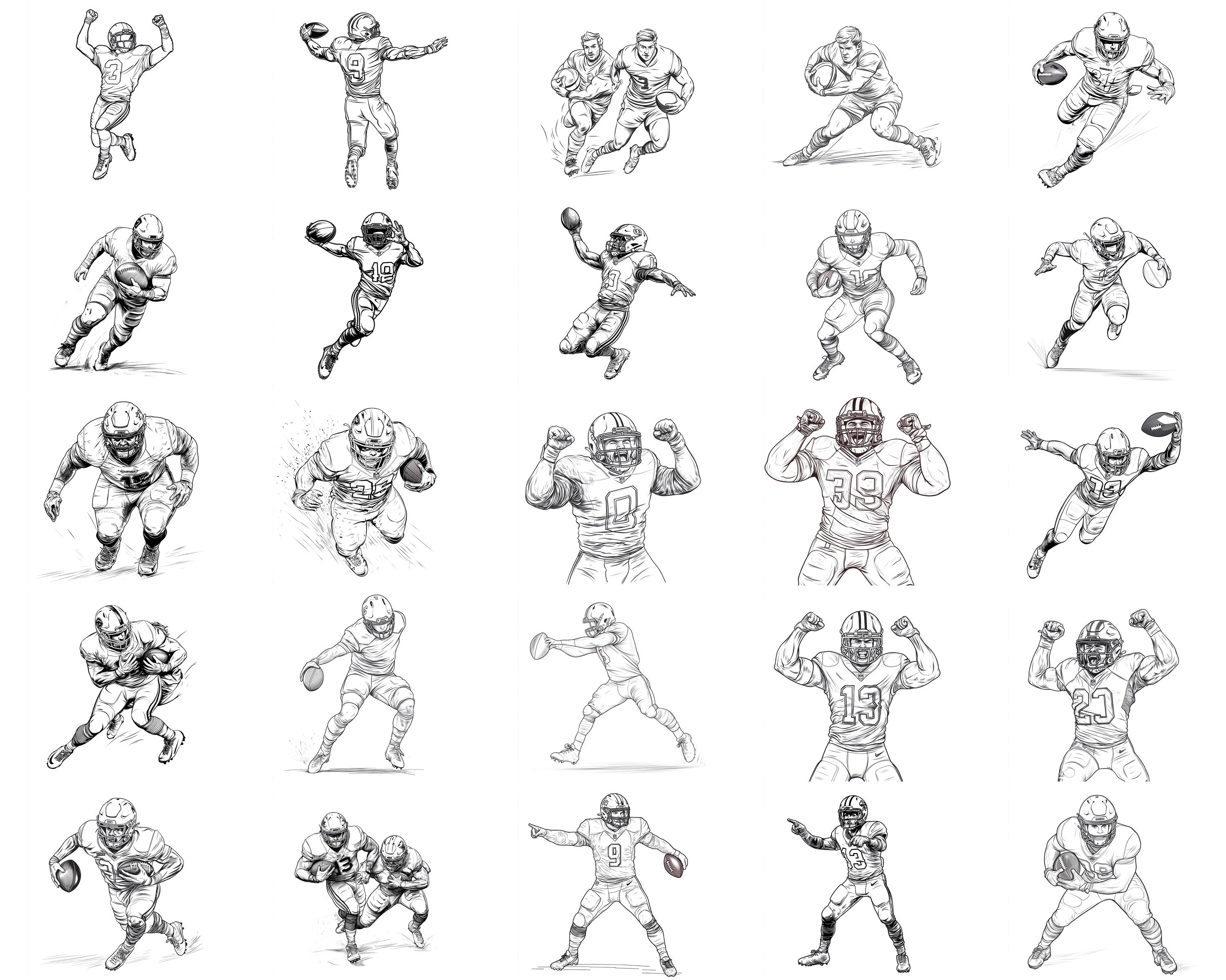 120+ Football Poses Procreate Stamps | Procreate Brushes | Instant ...