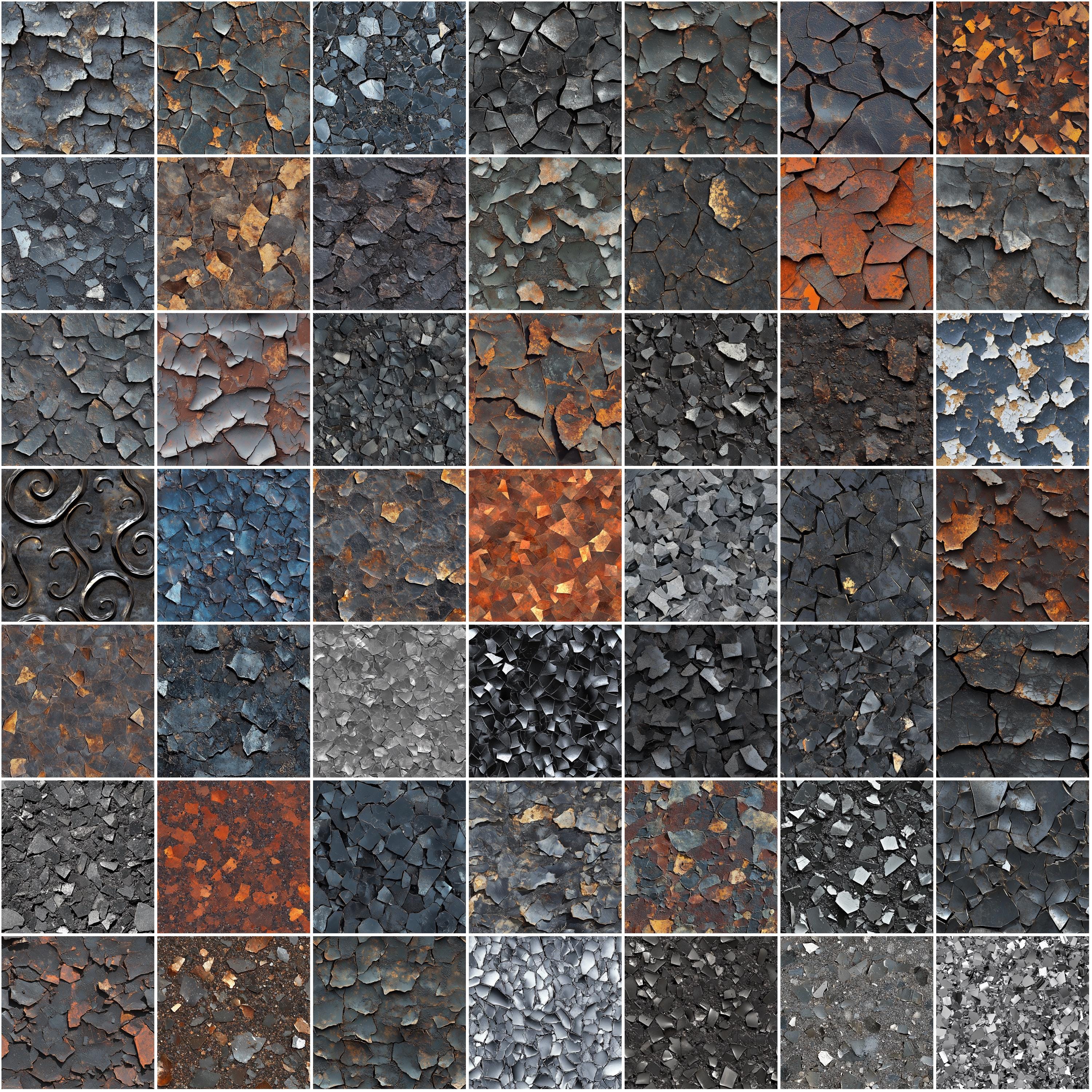 Iron Flake Texture Procreate Brushes: 100+ Seamless Patterns (digital ...