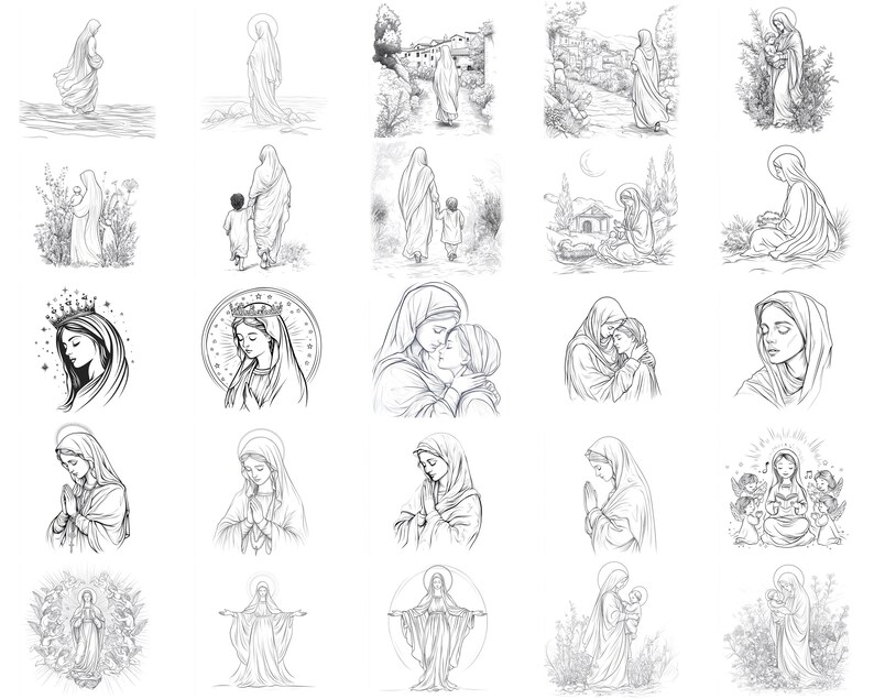100+ Virgin Mary Procreate Stamps | Procreate Brushes | Instant Digital ...