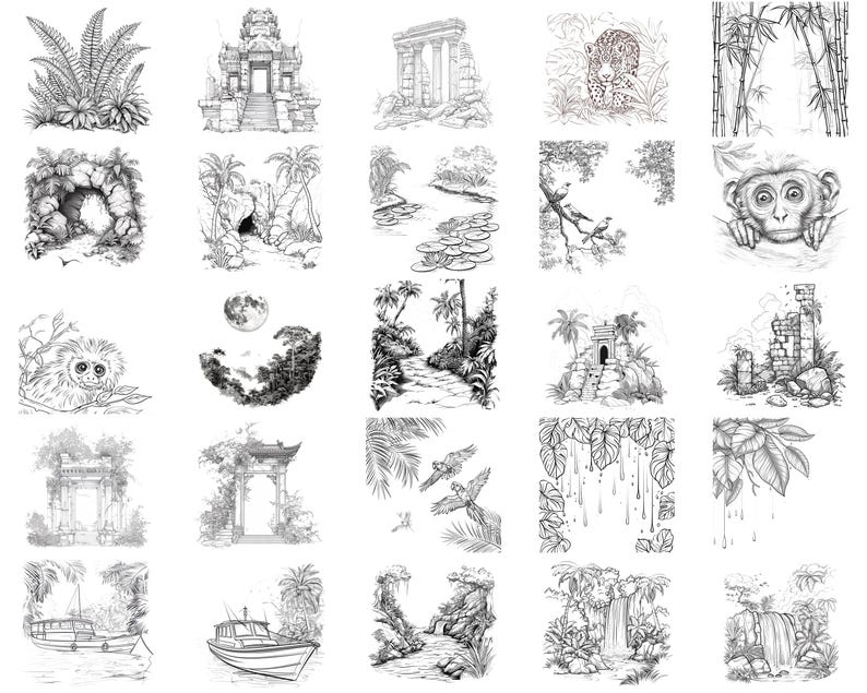 100+ Rainforest Mist Procreate Stamps | Procreate Brushes | Instant ...