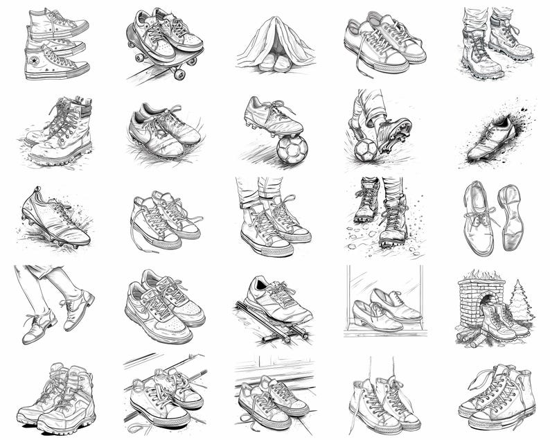 100+ Shoe Pose Procreate Stamps | Procreate Brushes | Instant Digital ...