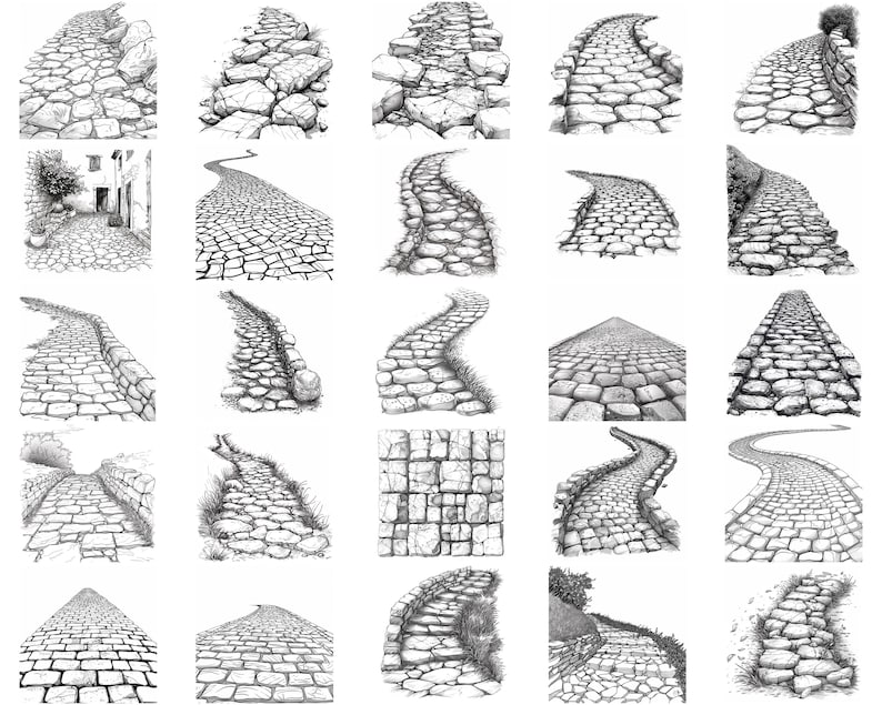100+ Cobblestone Pathways Procreate Stamps | Procreate Brushes ...