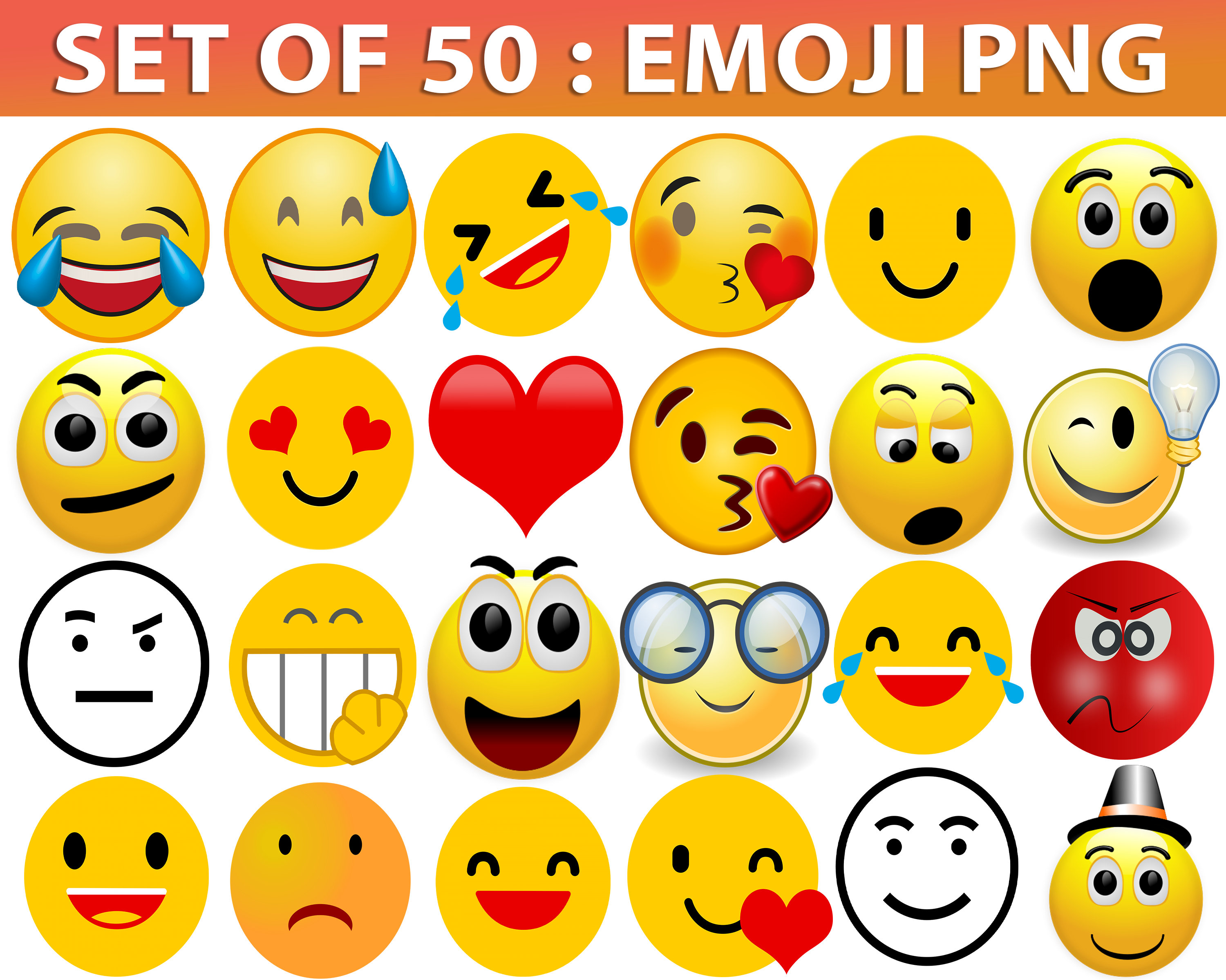 Emoji Clipart Bundle Emoji Clip Art Emoji Llustrations - Etsy Ireland