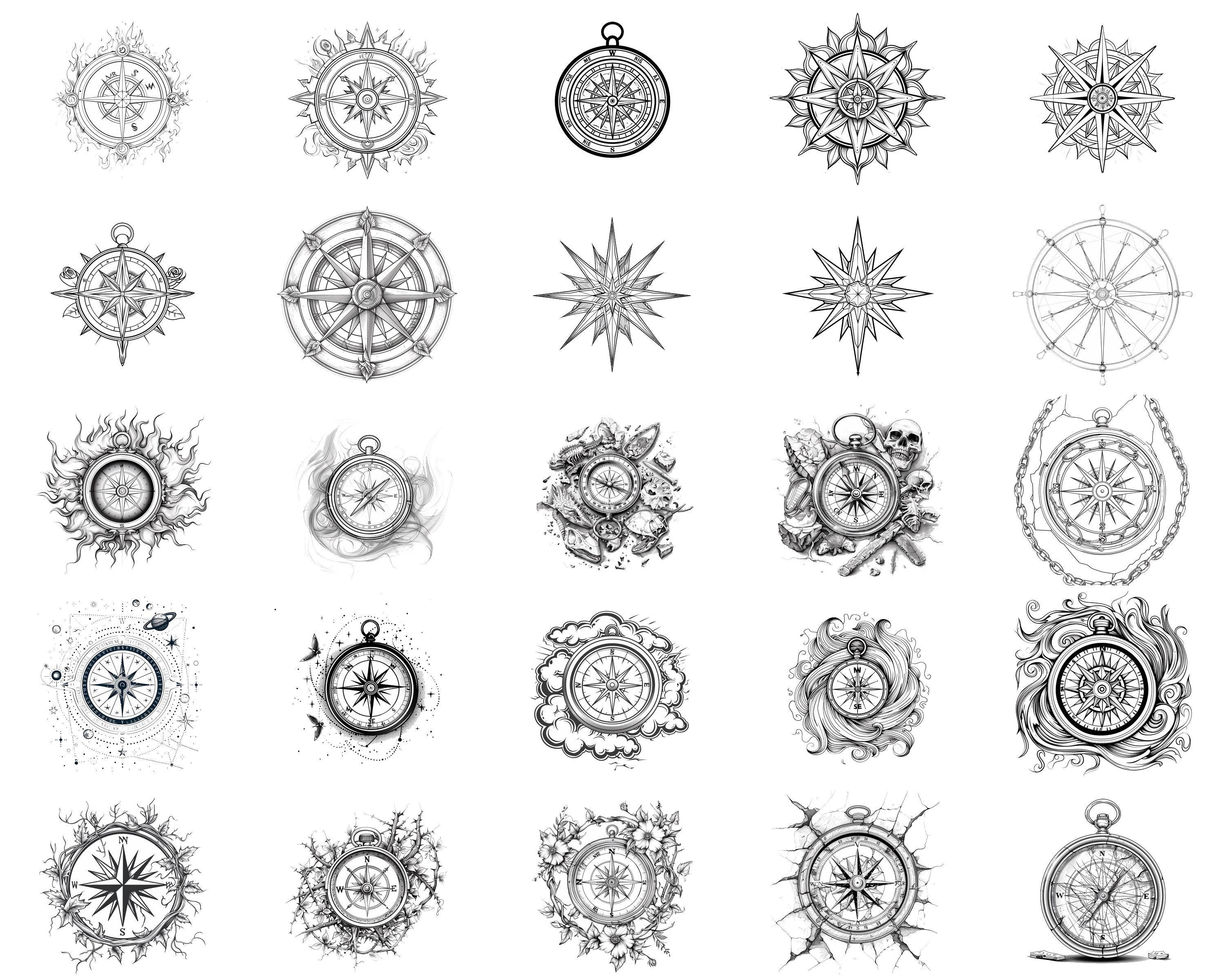 100+ Ancient Compass Procreate Stamps | Procreate Brushes | Instant ...