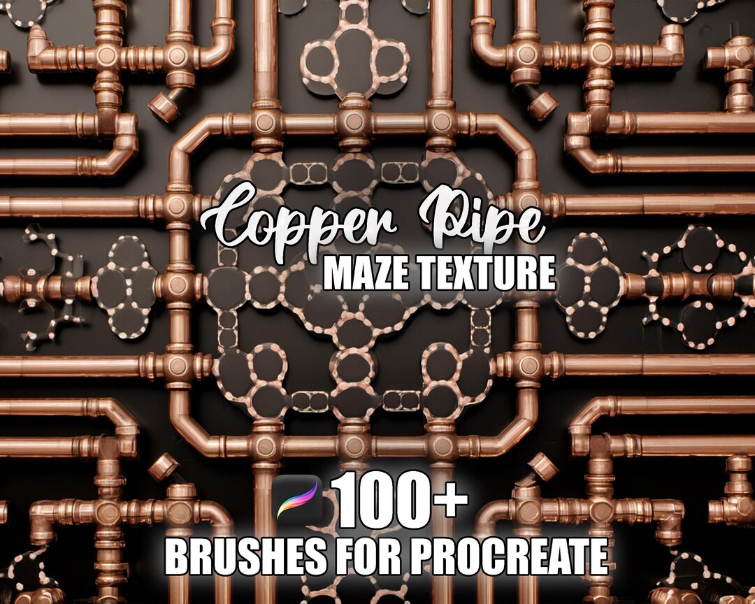 100+ Copper Pipe Maze Texture Procreate Pattern Brushes | Seamless ...