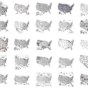 100+ USA Map-themed Procreate Stamps | Procreate Brushes | Instant ...
