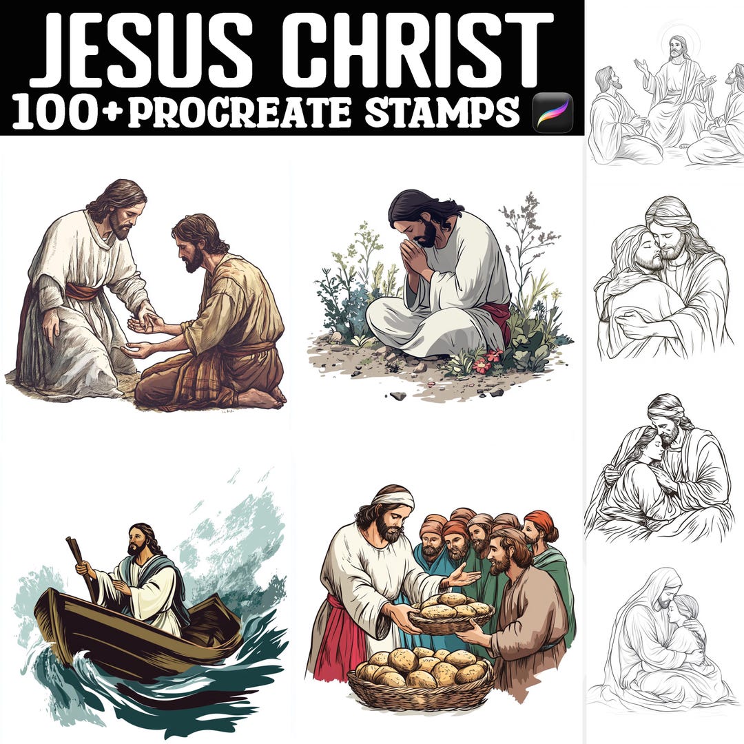 100+ Jesus Christ Procreate Stamps | Procreate Brushes | Instant ...