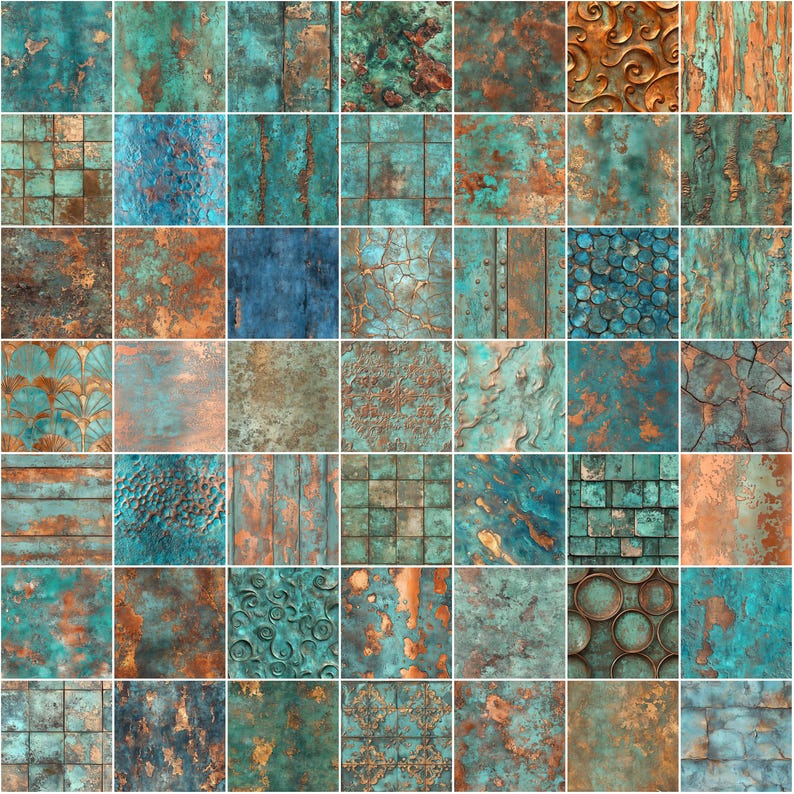 Copper Patina Texture Procreate Brushes: Seamless Metal Effects ...