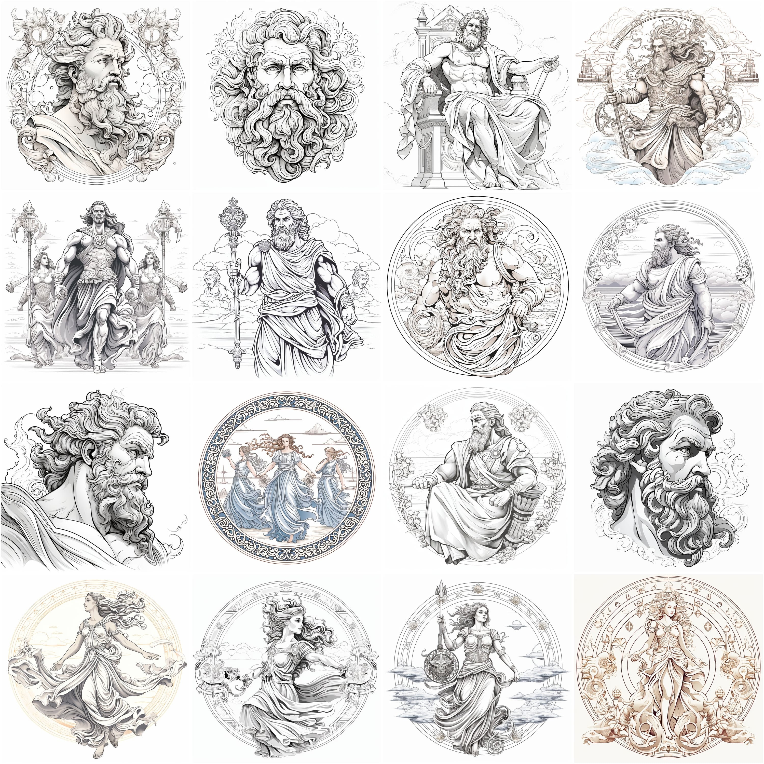 100 Greek Mythology Procreate Stamps Greek Art Guides - Etsy