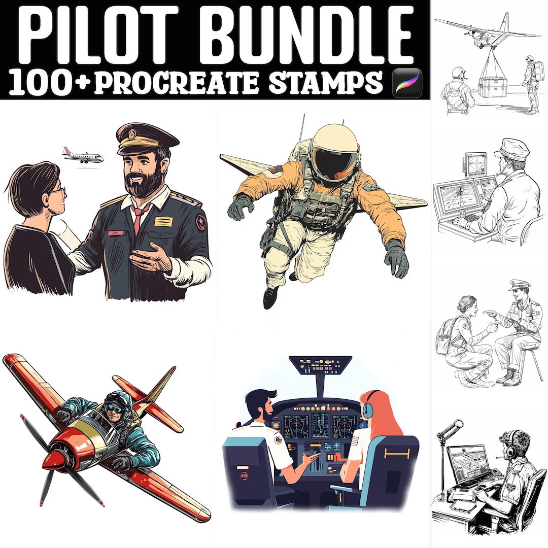 100+ Pilot Stamps | Procreate Brushes | Instant Digital Download - Etsy