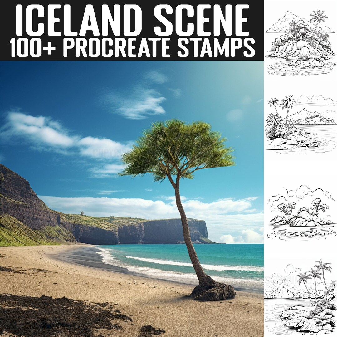 100+ Procreate Iceland Scene Stamps | Iceland Guides | Instant Digital ...