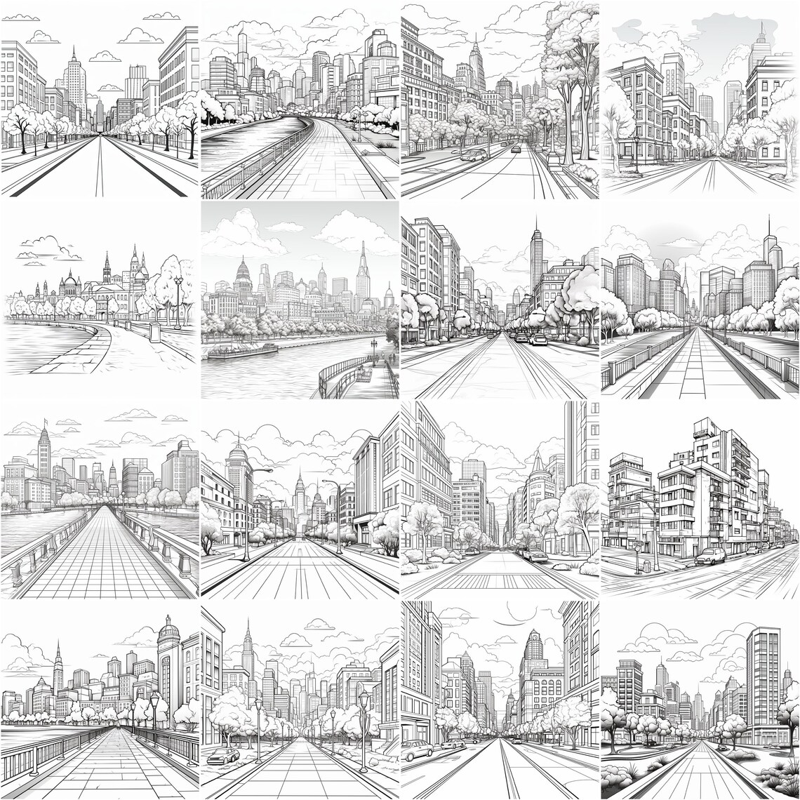 City View Procreate Stamps: Urban Landscape Brush Set (digital Download ...