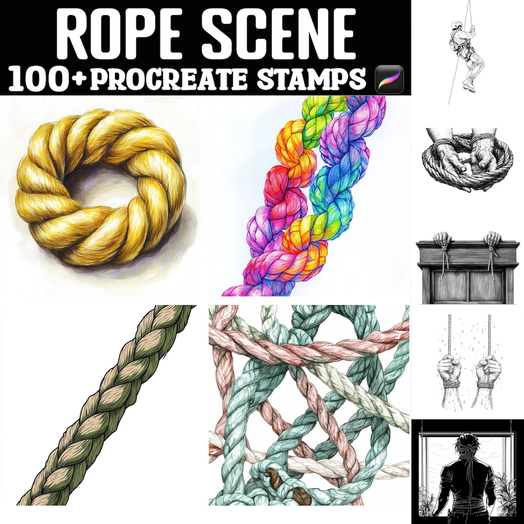 100+ Rope Scene Procreate Stamps | Procreate Brushes | Instant Digital ...