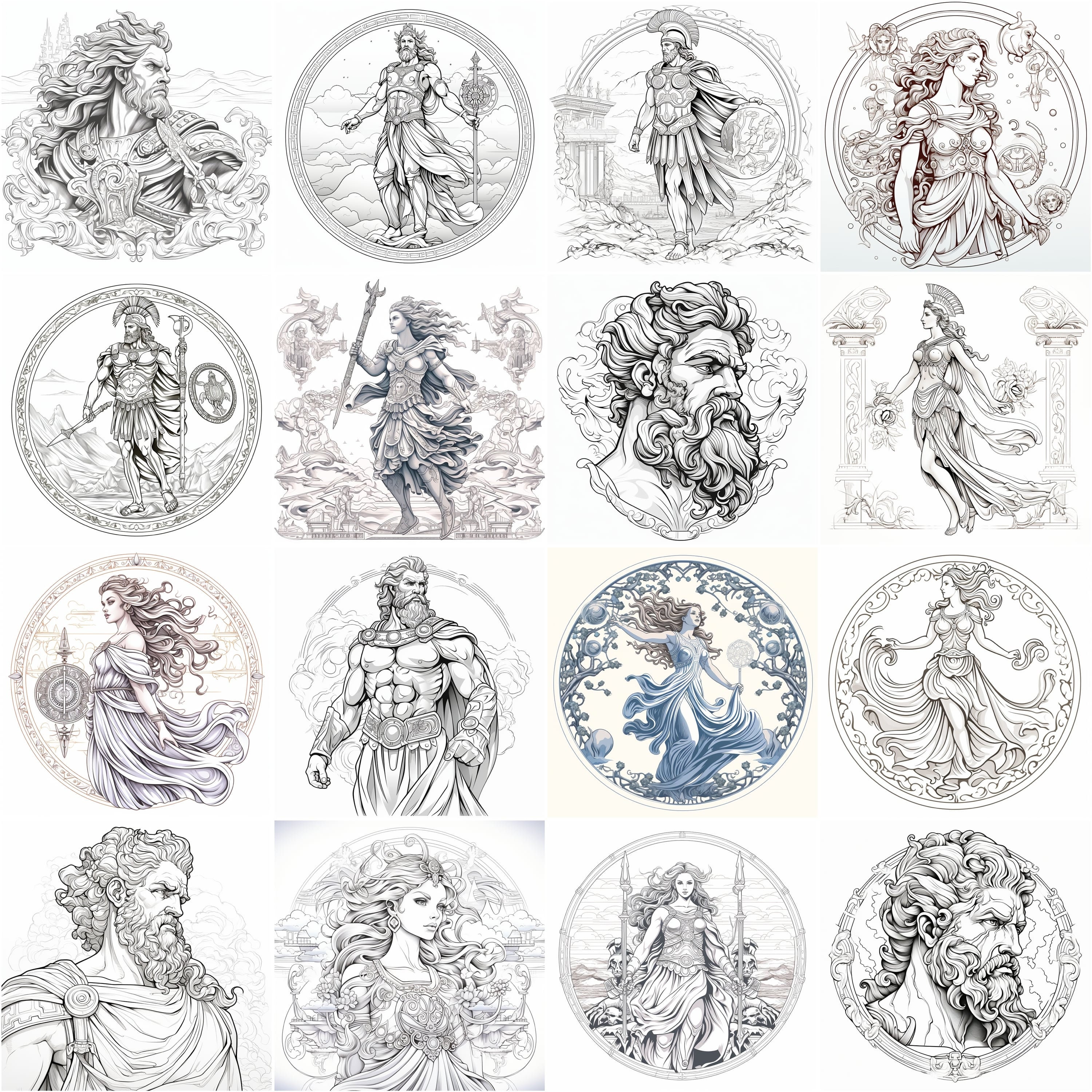 100 Greek Mythology Procreate Stamps Greek Art Guides - Etsy
