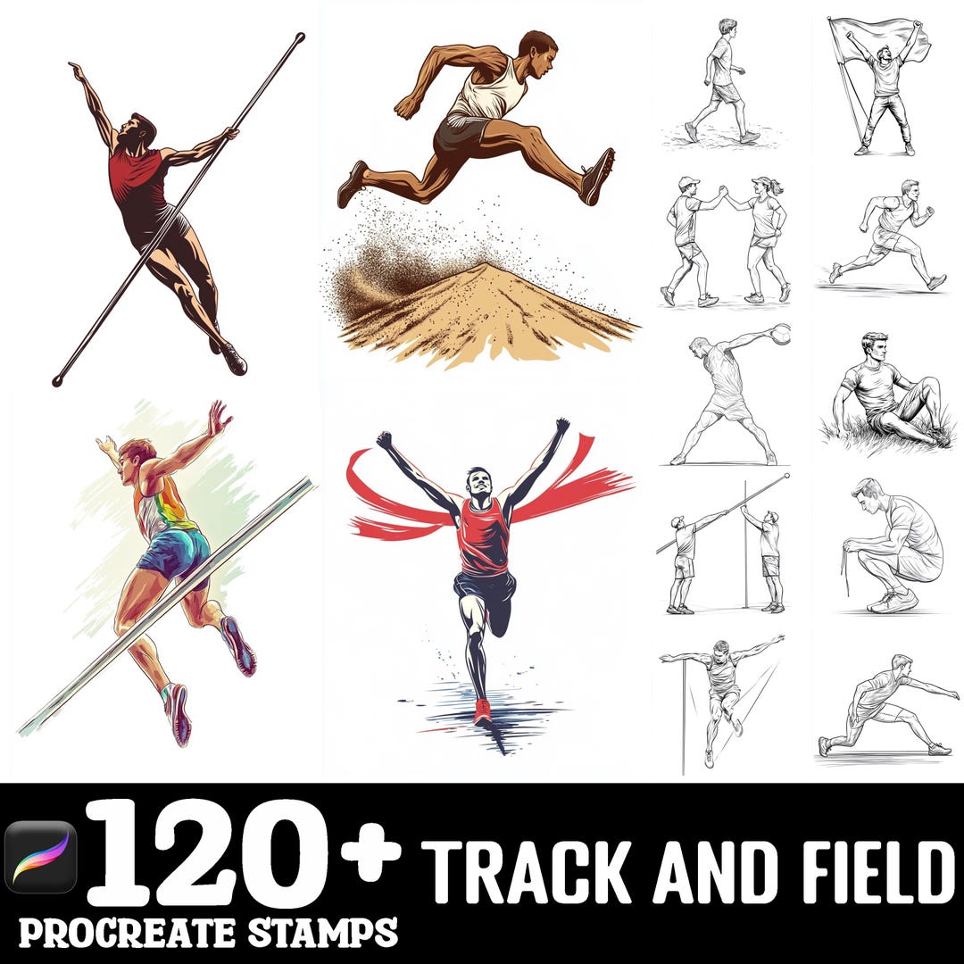 120+ Track and Field Procreate Stamps | Procreate Brushes | Instant Digital Download - Etsy