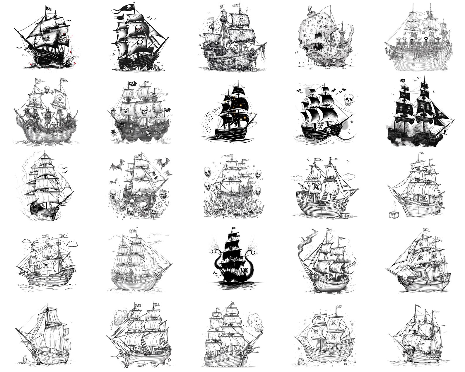 100+ Cursed Pirate Ships Procreate Stamps | Procreate Brushes | Instant ...