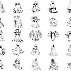 100+ Cute Ghost Procreate Stamps | Procreate Brushes | Instant Digital ...