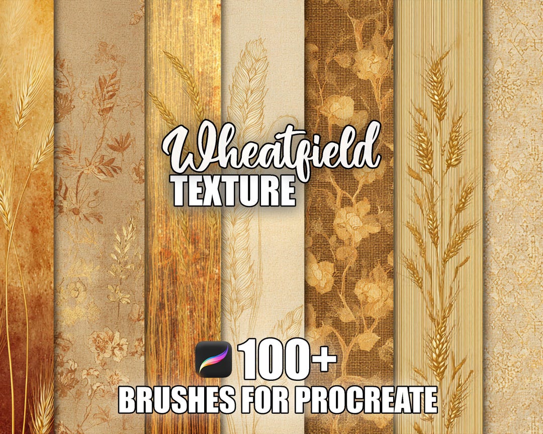 Wheatfield Texture Procreate Brushes: 100+ Seamless Patterns (instant ...
