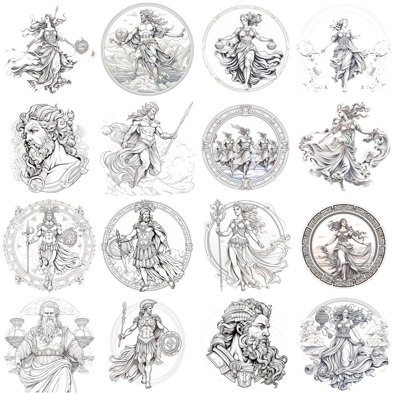 100 Greek Mythology Procreate Stamps Greek Art Guides - Etsy