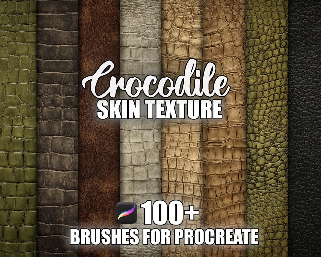 Crocodile Skin Texture Procreate Brushes: 100+ Seamless Reptile ...
