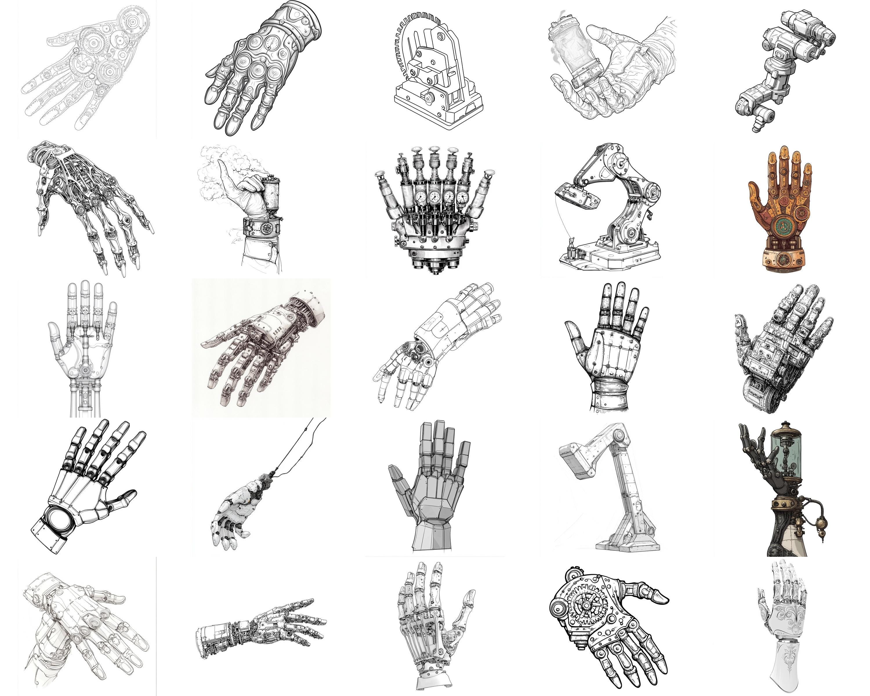 100+ Steam-powered Mechanical Hand Procreate Stamps | Procreate Brushes ...