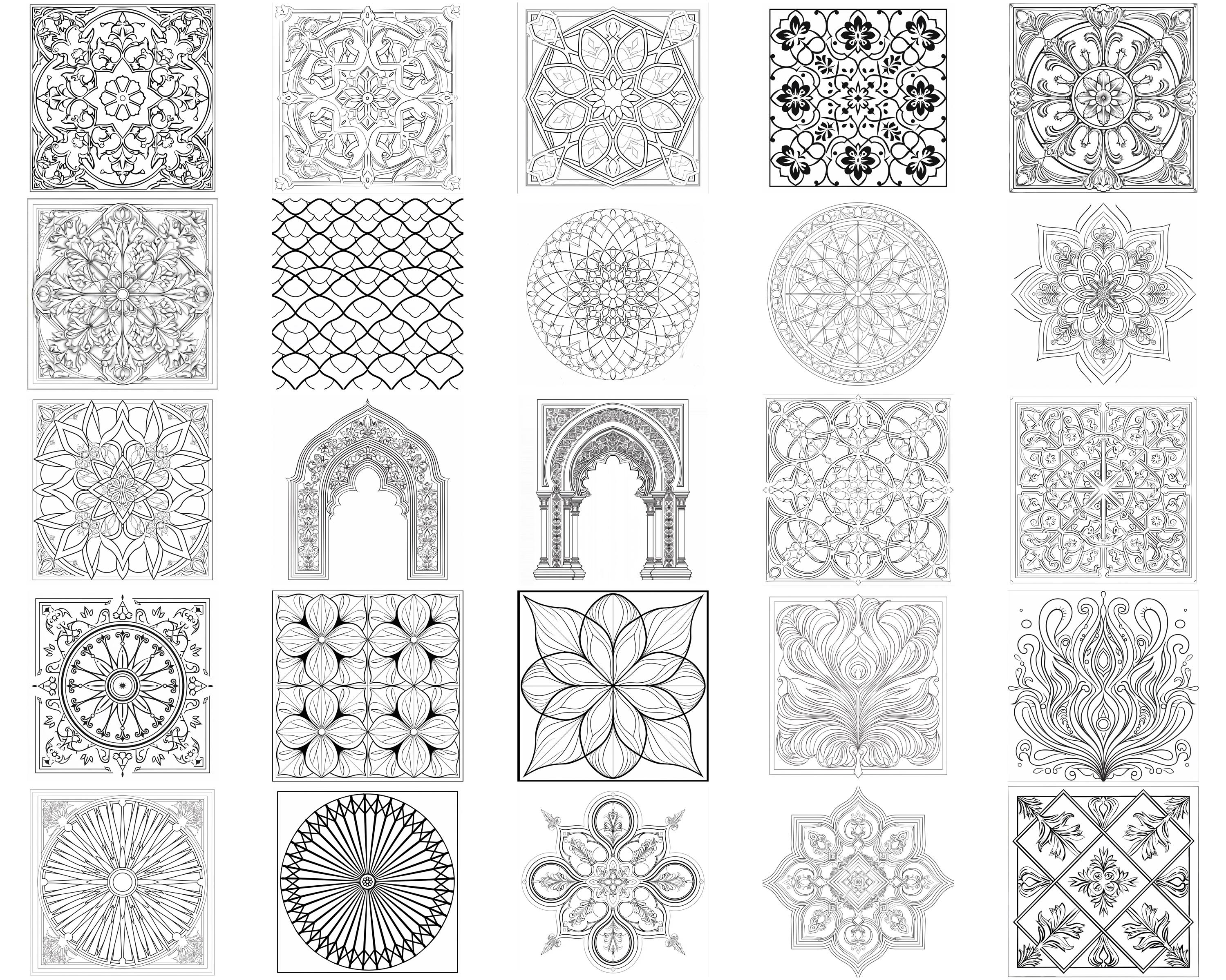 100+ Moroccan Tile Patterns Procreate Stamps | Procreate Brushes ...