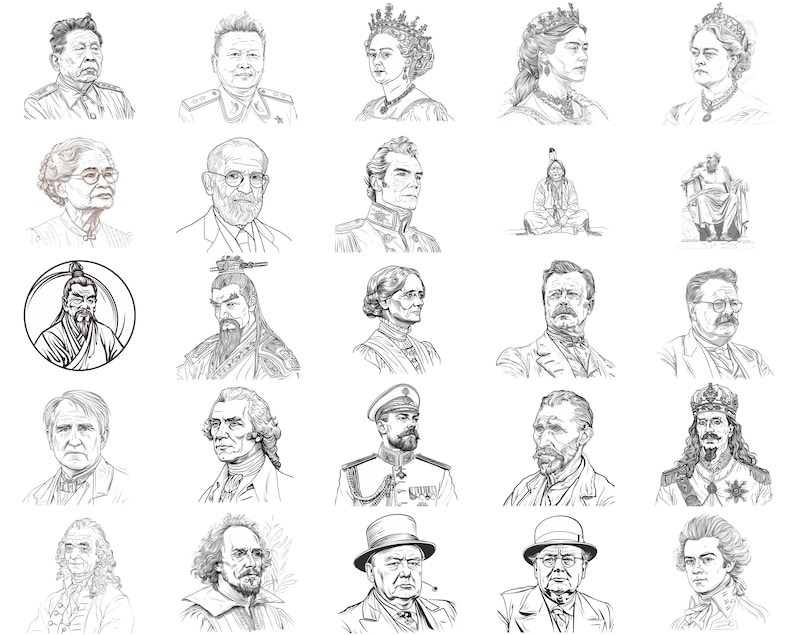 100+ Historical Figures Procreate Stamps | Procreate Brushes | Instant ...