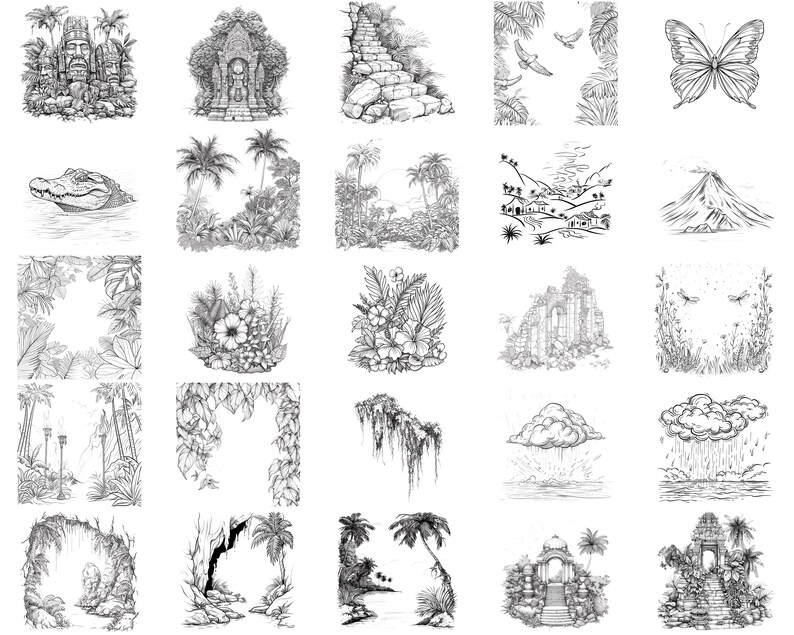 100+ Rainforest Mist Procreate Stamps | Procreate Brushes | Instant ...