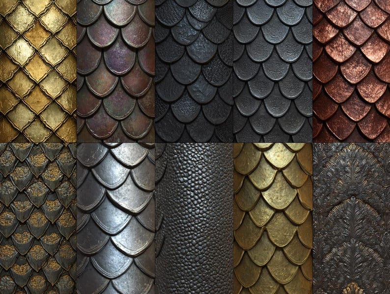 Reptile Scales Procreate Brushes: 100+ Seamless Texture Patterns ...
