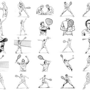 120+ Tennis Pose Procreate Stamps | Procreate Brushes | Instant Digital ...