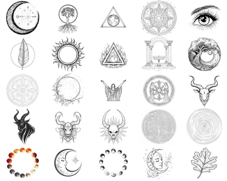 100+ Pagan Ritual Symbols Procreate Stamps | Procreate Brushes ...