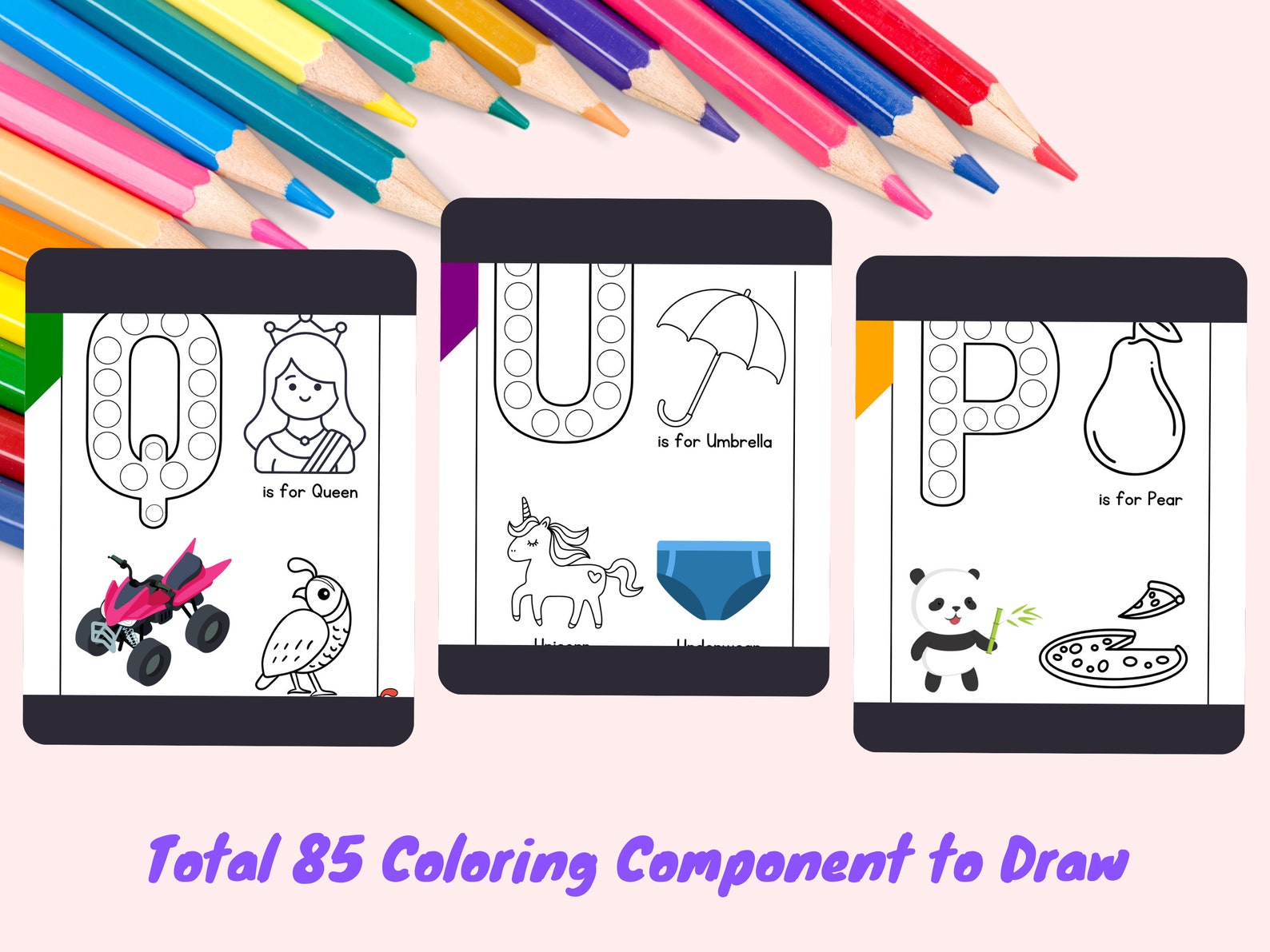 ABC Coloring Book, Children Coloring Pages With Focus Color, Baby ...