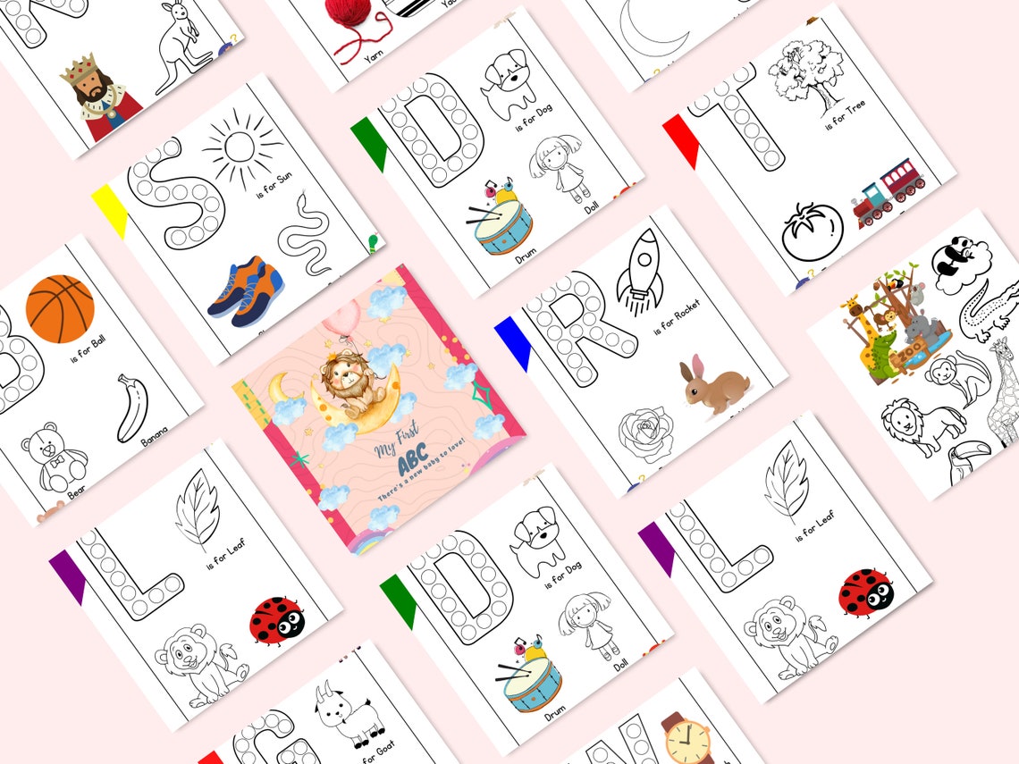 ABC Coloring Book, Children Coloring Pages With Focus Color, Baby ...