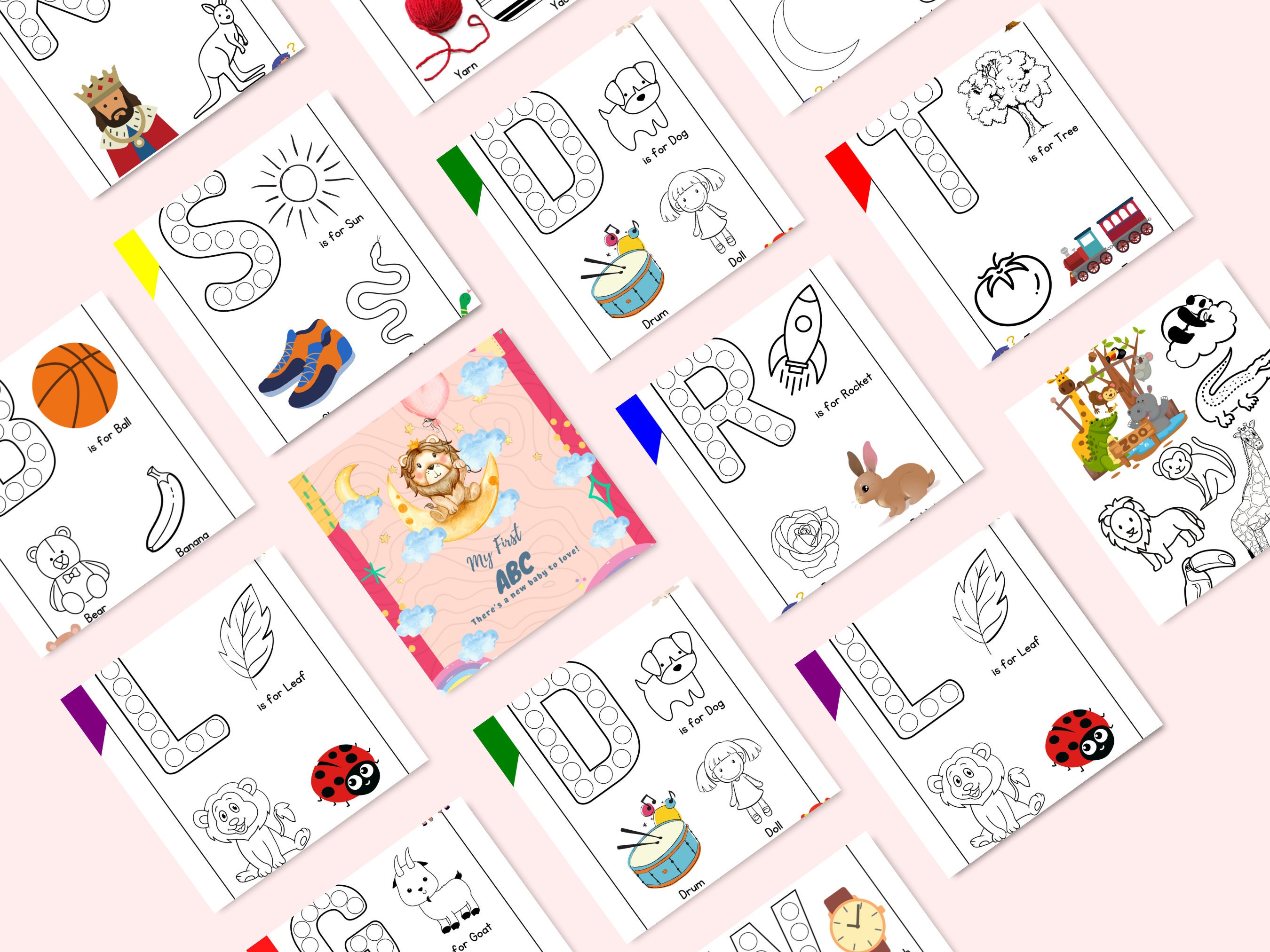 ABC Coloring Book, Children Coloring Pages With Focus Color, Baby ...