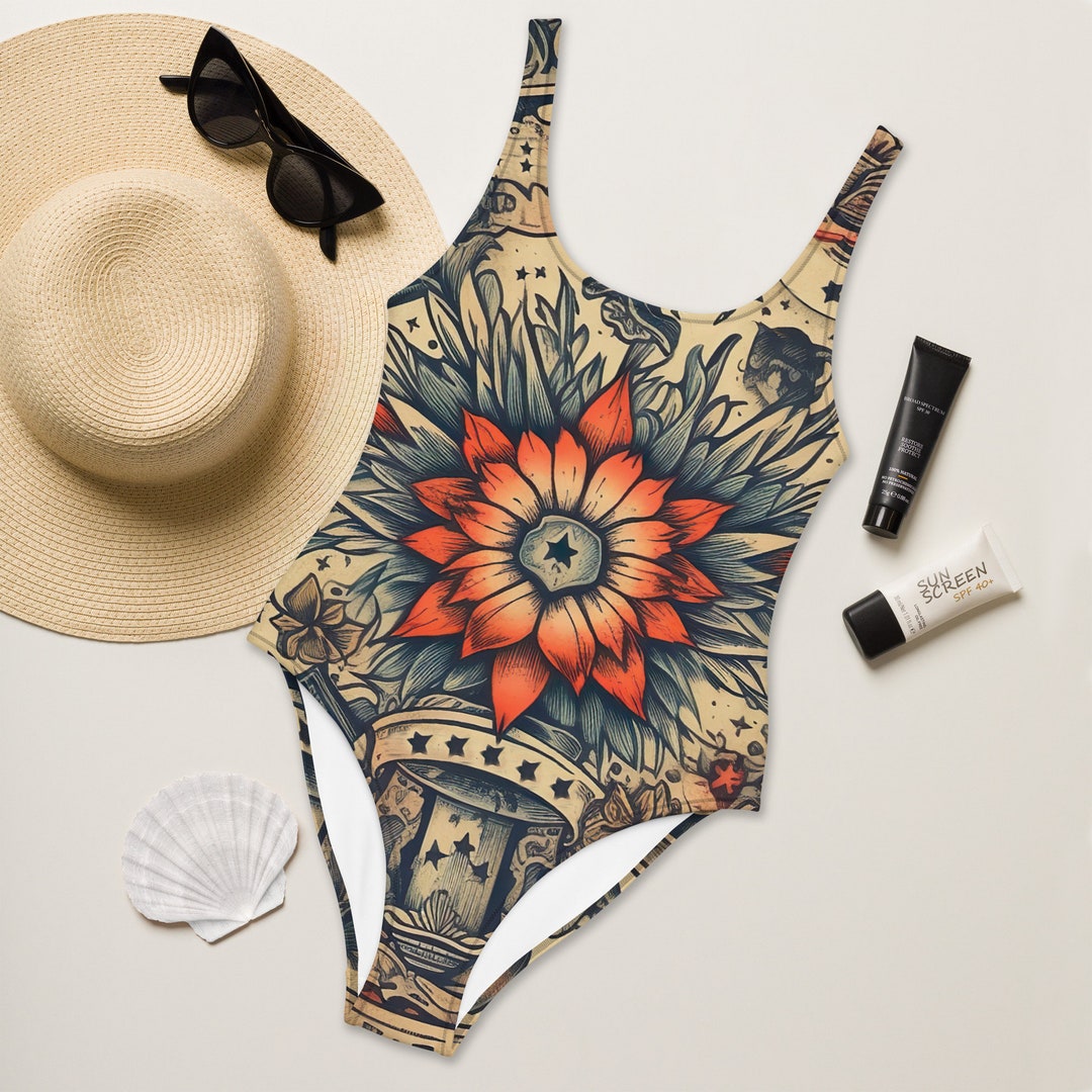 Traditional Tattoo Style American Swimsuit - Etsy