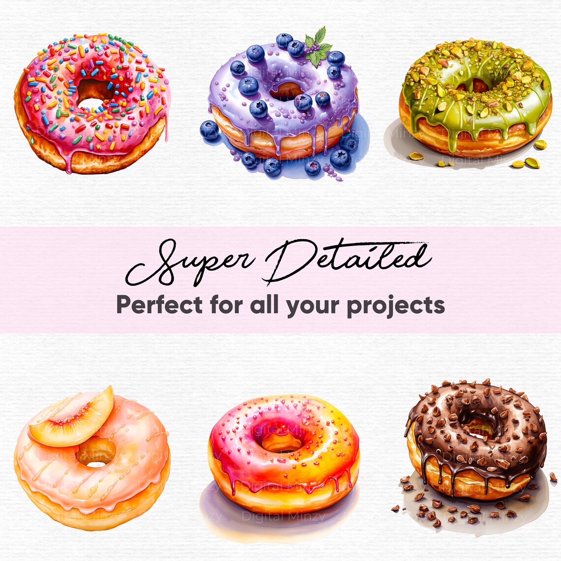 25 Watercolor Donuts Clipart Donut PNG Baking Clipart - Etsy