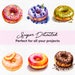 25 Watercolor Donuts Clipart, Donut PNG, Baking Clipart, Dessert ...