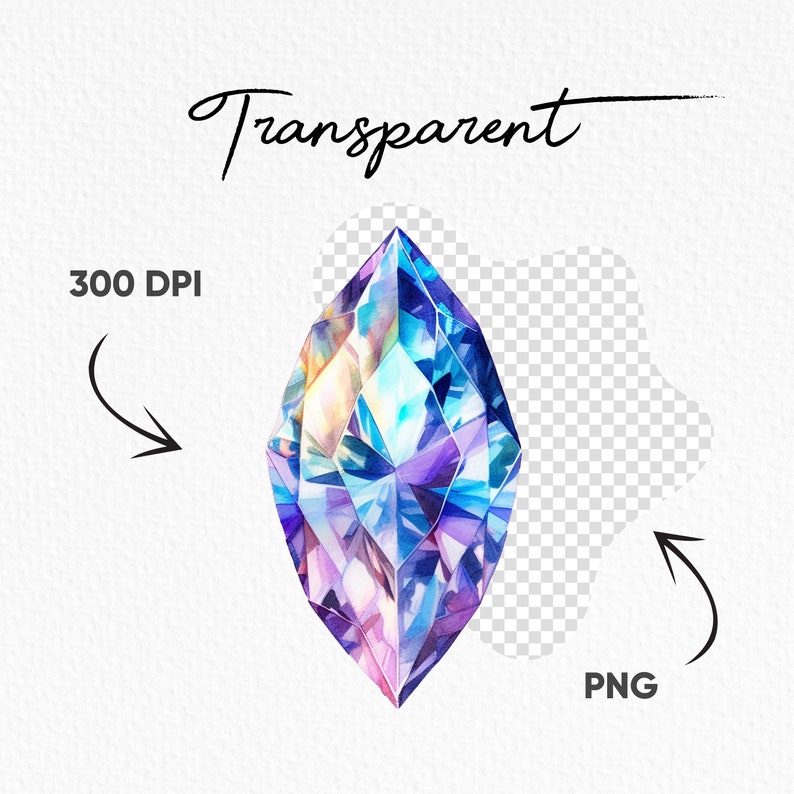 30 Watercolor Diamonds Clipart, Hand Drawn, Watercolor Diamond ...