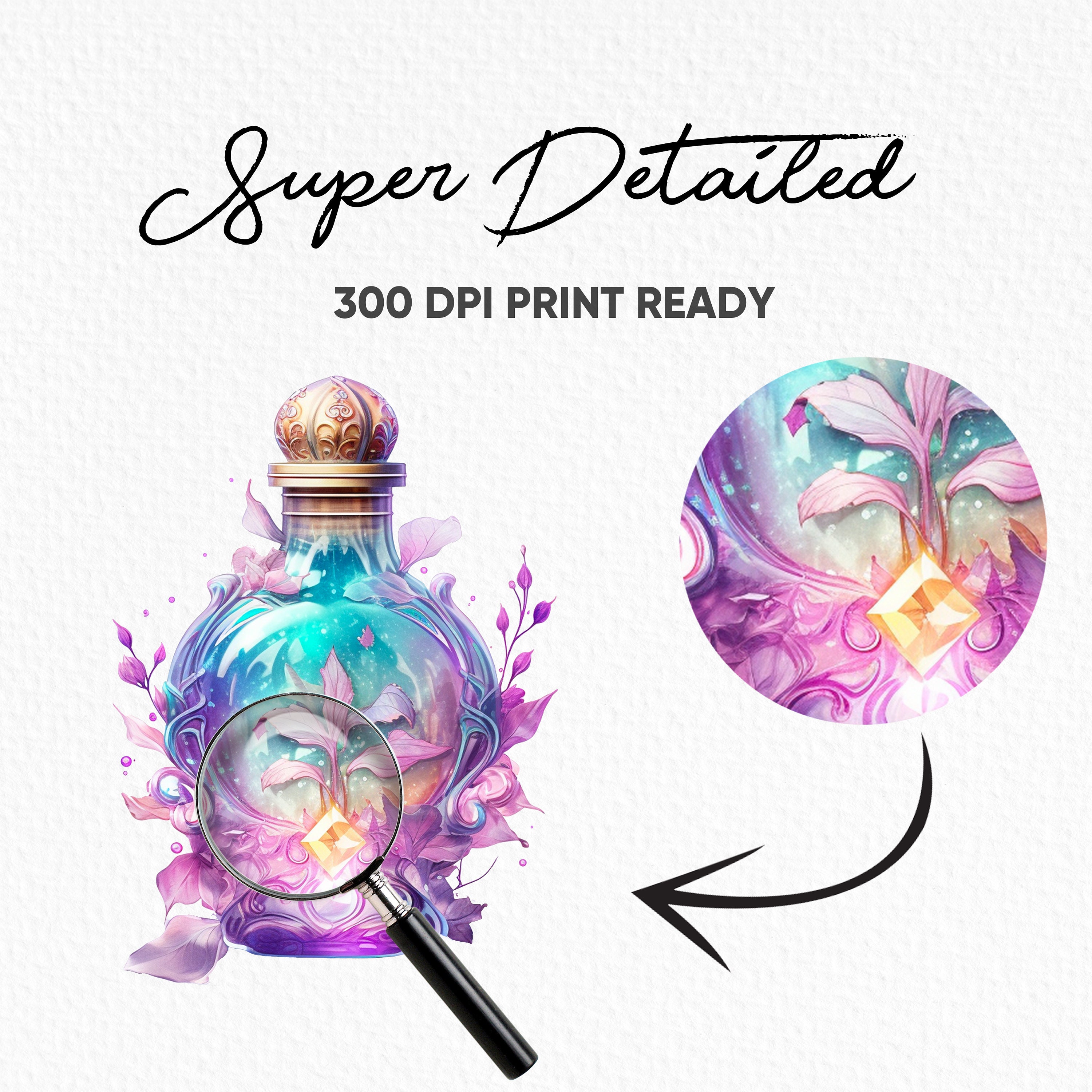 25 Luxury Fairy Potions Clipart, Watercolor Potions, Fantasy Magic ...