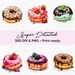 25 Watercolor Donuts Clipart, Donut PNG, Baking Clipart, Dessert ...