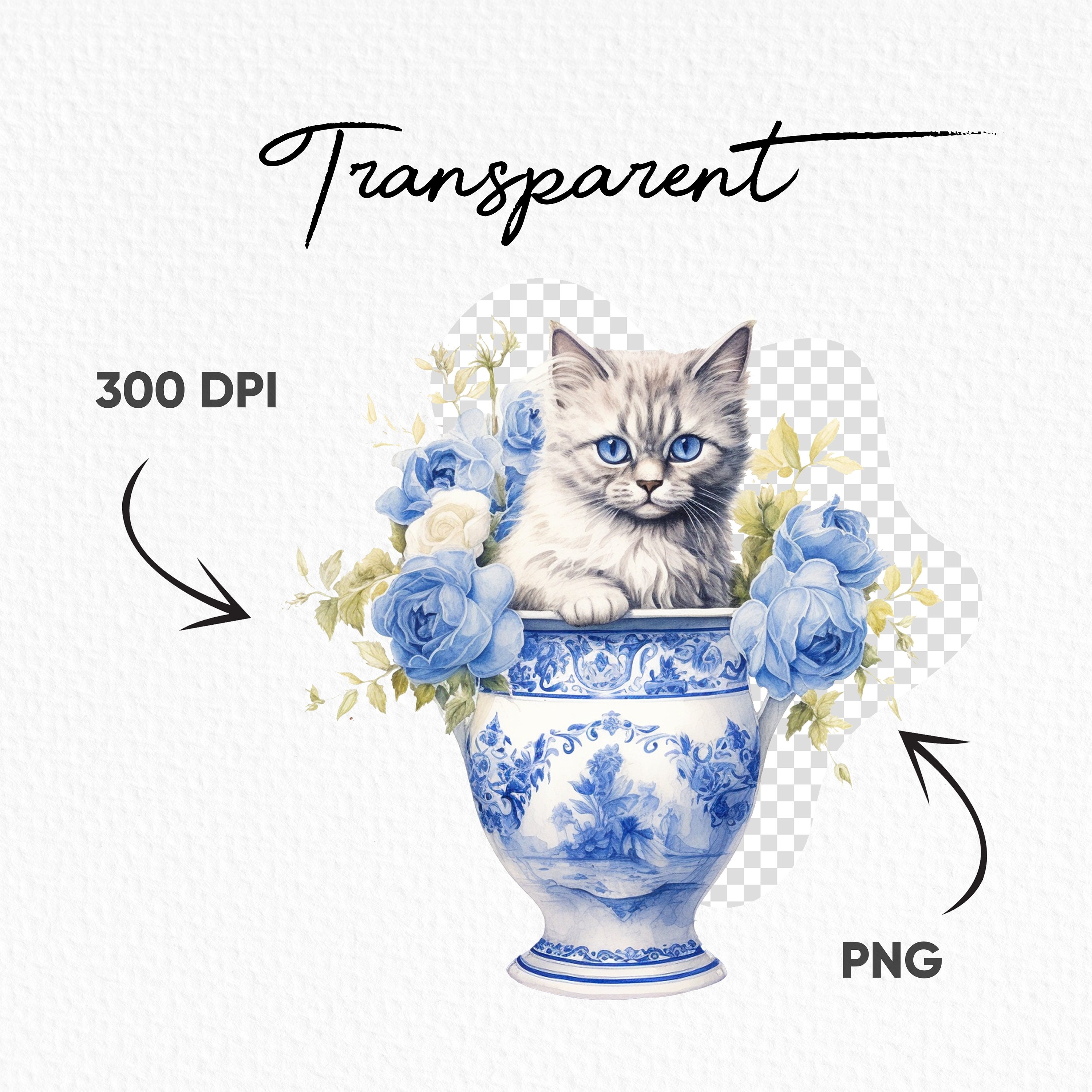 35 Delft Blue Cottage Clipart, Watercolor Farmhouse Clip Art Bundle ...