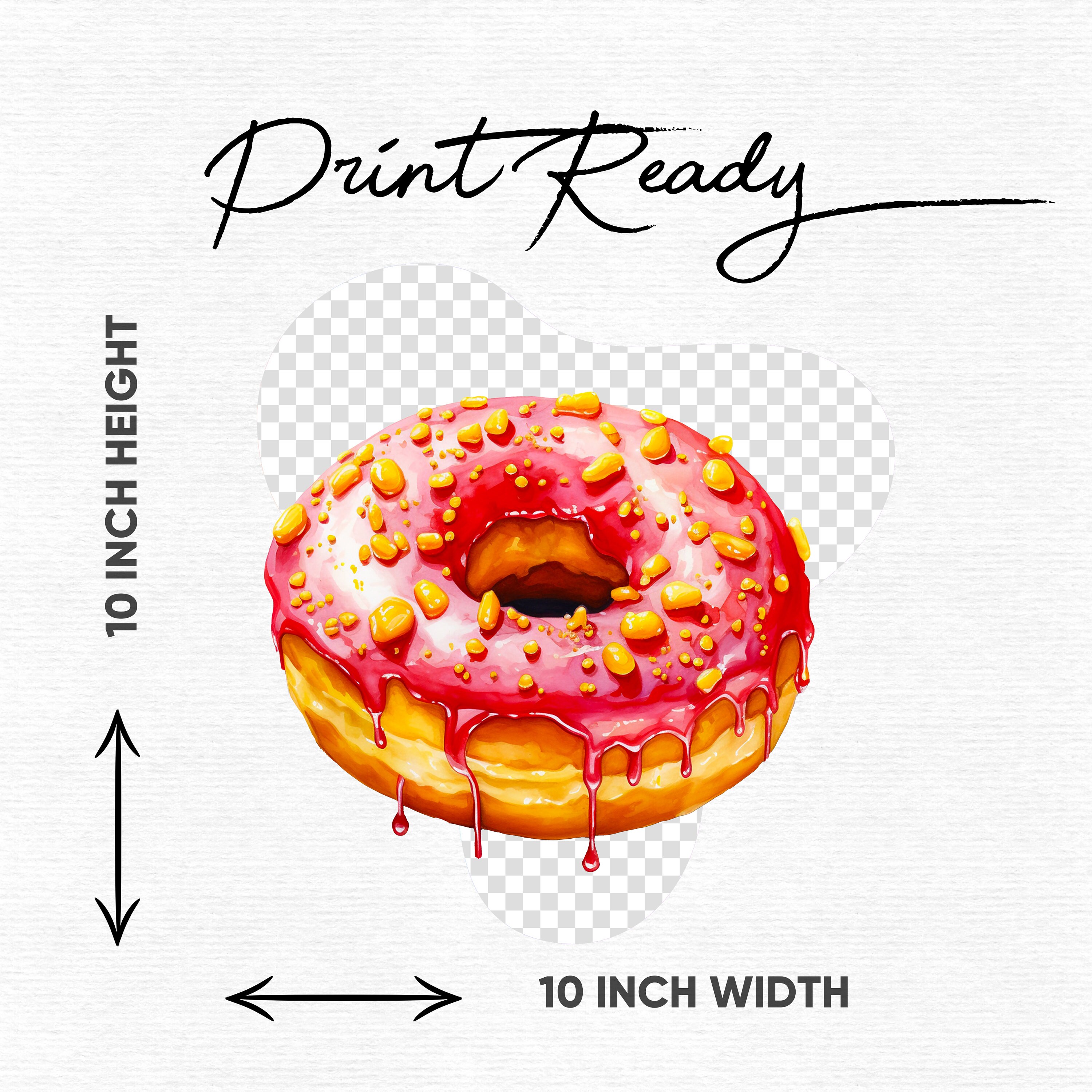 25 Watercolor Donuts Clipart, Donut PNG, Baking Clipart, Dessert ...