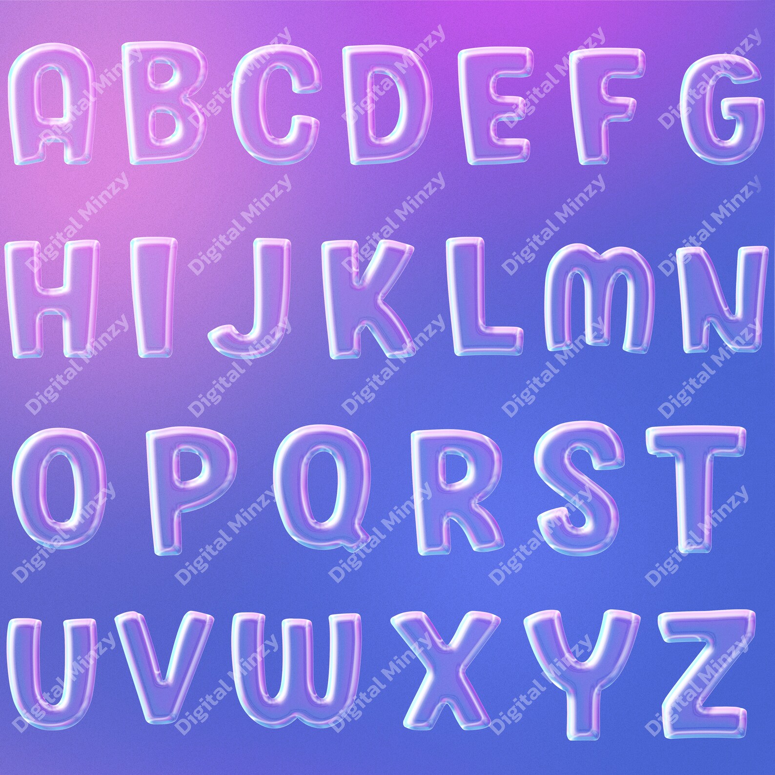 Soap Bubble Alphabet Clipart, PNG Alphabet, Soap Bubbles, Digital ...