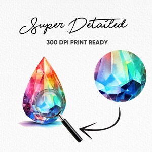 30 Watercolor Diamonds Clipart, Hand Drawn, Watercolor Diamond ...