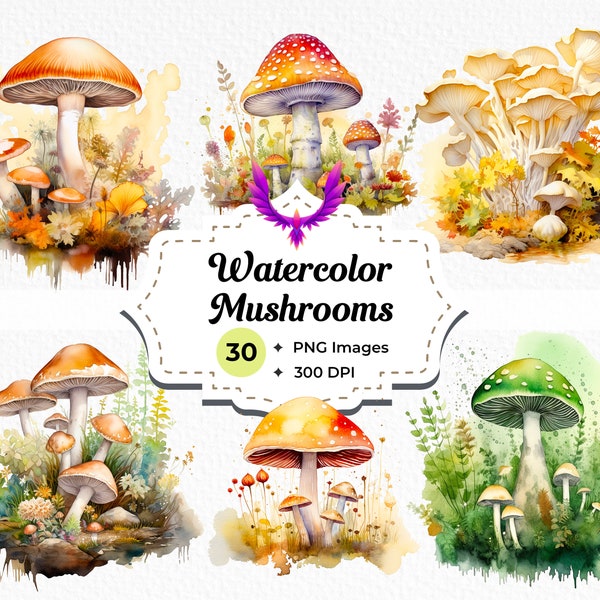 Toadstool Clip Art - Etsy