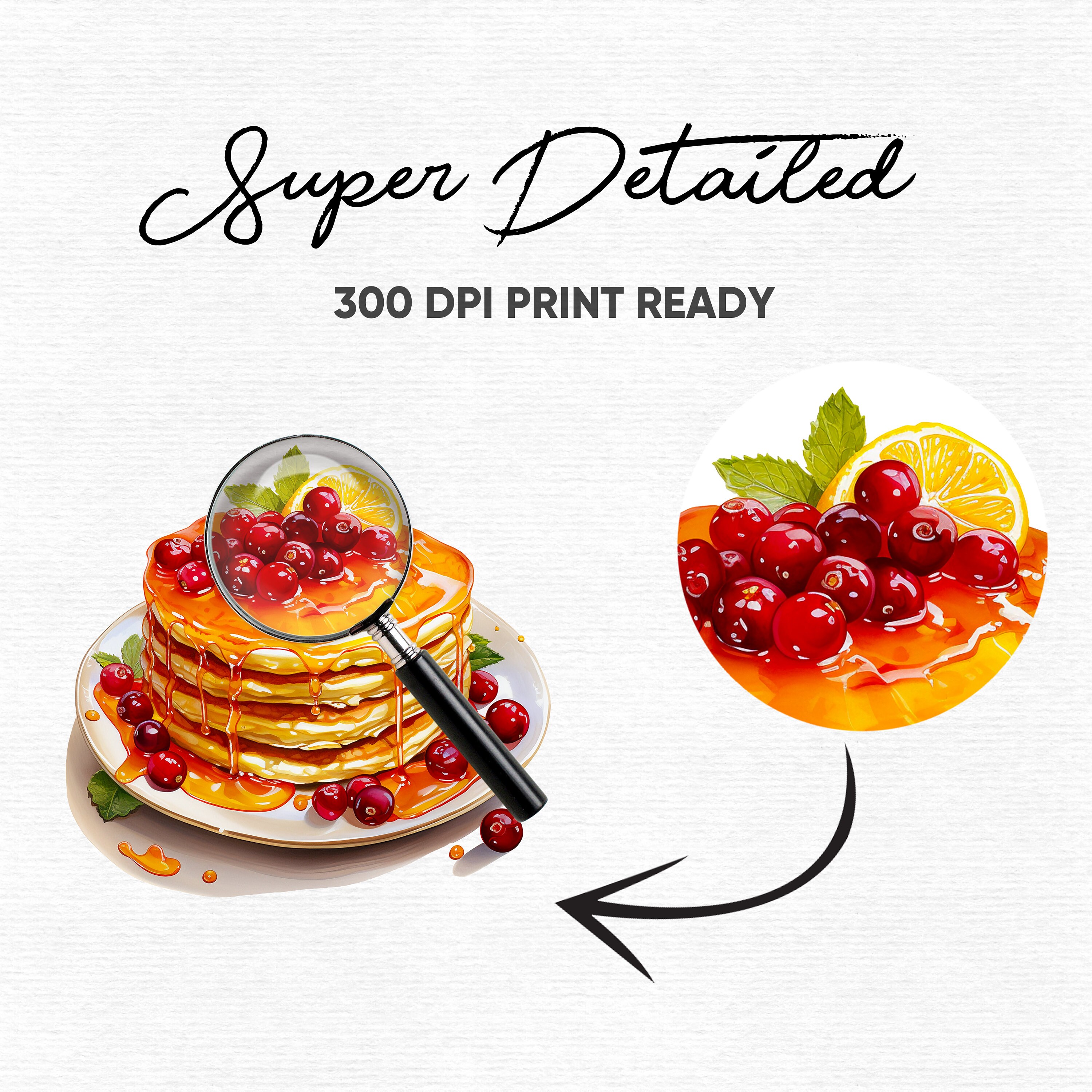 25 Watercolor Pancakes Clipart, Sweet Breakfast Clipart Bundle ...